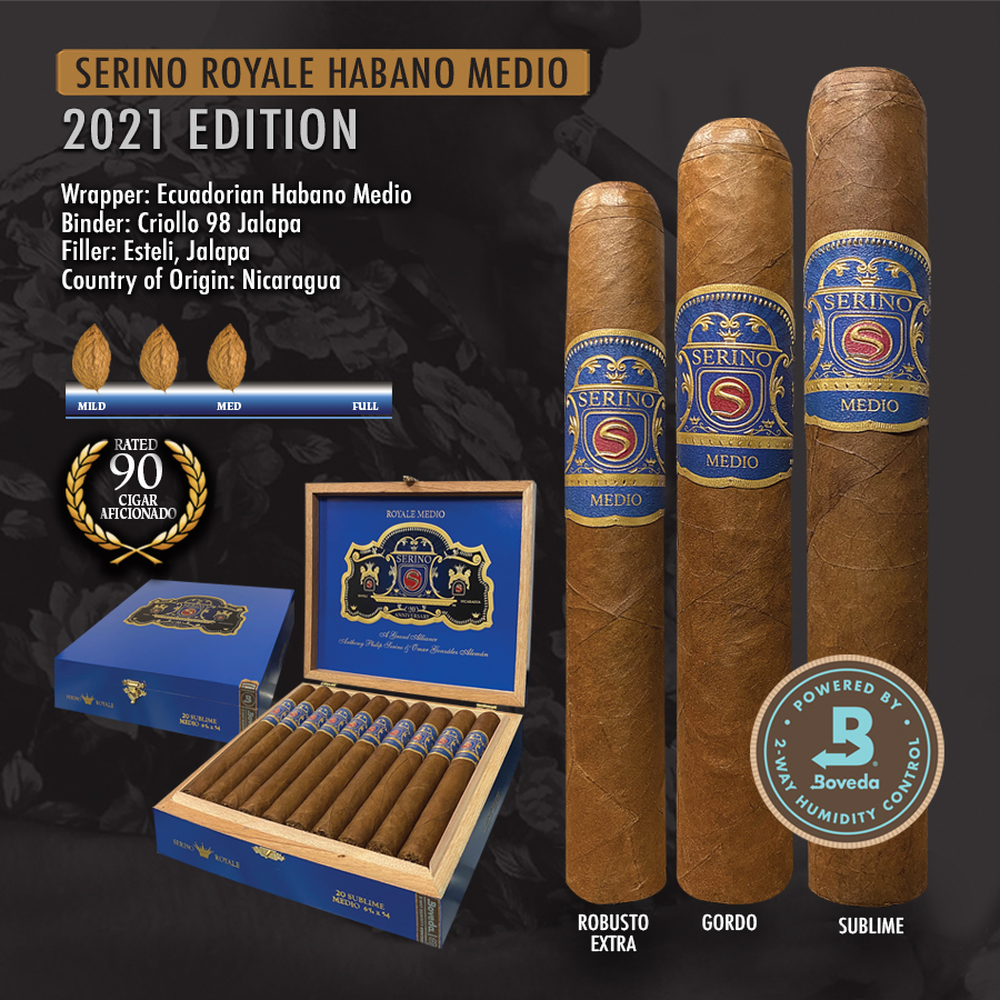 2021 Serino Royale Medio / Box of 20 - Serino Cigar Co. - A Handcrafted ...