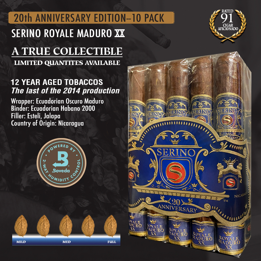 2014 Original Production Serino Royale Maduro XX (10 Pack) - Serino ...